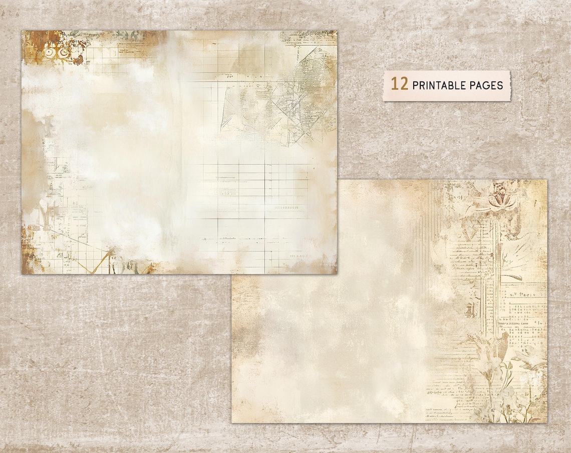 Neutral Paper #2 Paper, Shabby Chic Printable Pages, Scrapbooking ...
