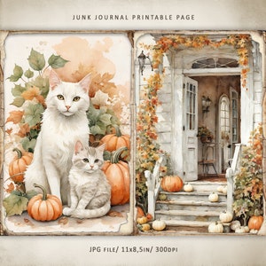 Autumn Junk Journal Kit, Watercolor Autumn Printable Pages, Autumn ...