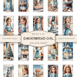 Gingerbread Girl-1 1x2 Inch Domino Digital Collage Sheet, Instant ...