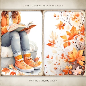 Cozy Autumn Junk Journal Kit With Watercolor Pages, Vintage Ephemera ...