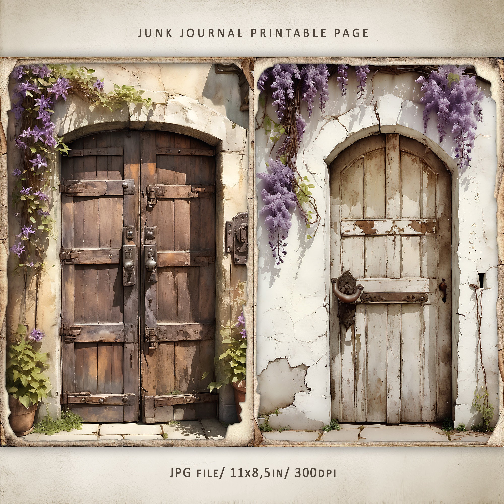 Wooden Doors Junk Journal Kit, Antique Doors Journal, Vintage Door ...