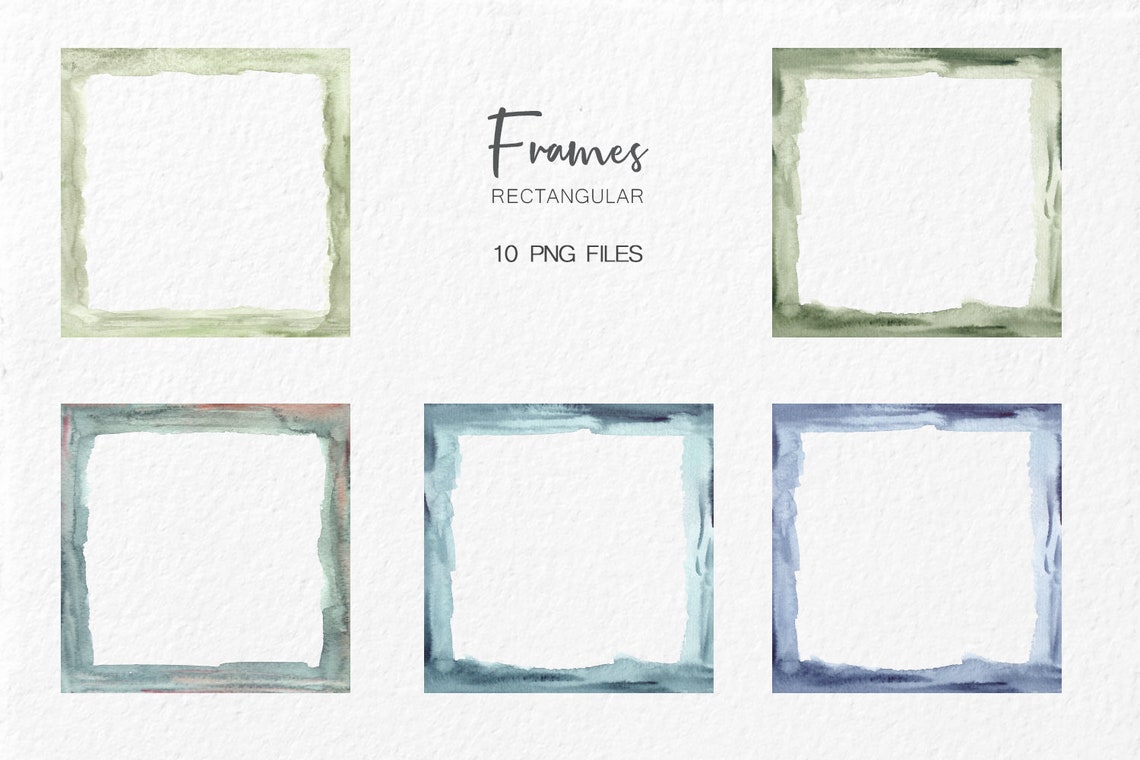 Watercolor Clipart Frames Color Pastel Frames Photo Frames - Etsy