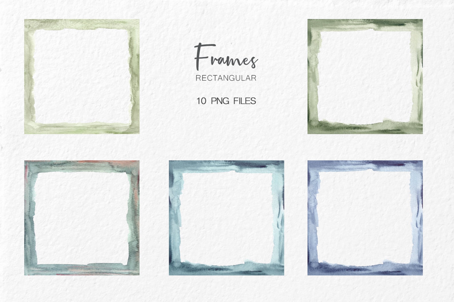 Watercolor Clipart Frames, Color Pastel Frames, Photo Frames, Birthday ...