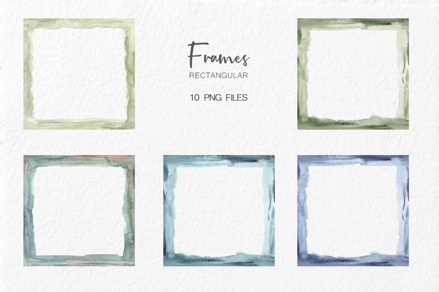 Watercolor Clipart Frames, Color Pastel Frames, Photo Frames, Birthday ...