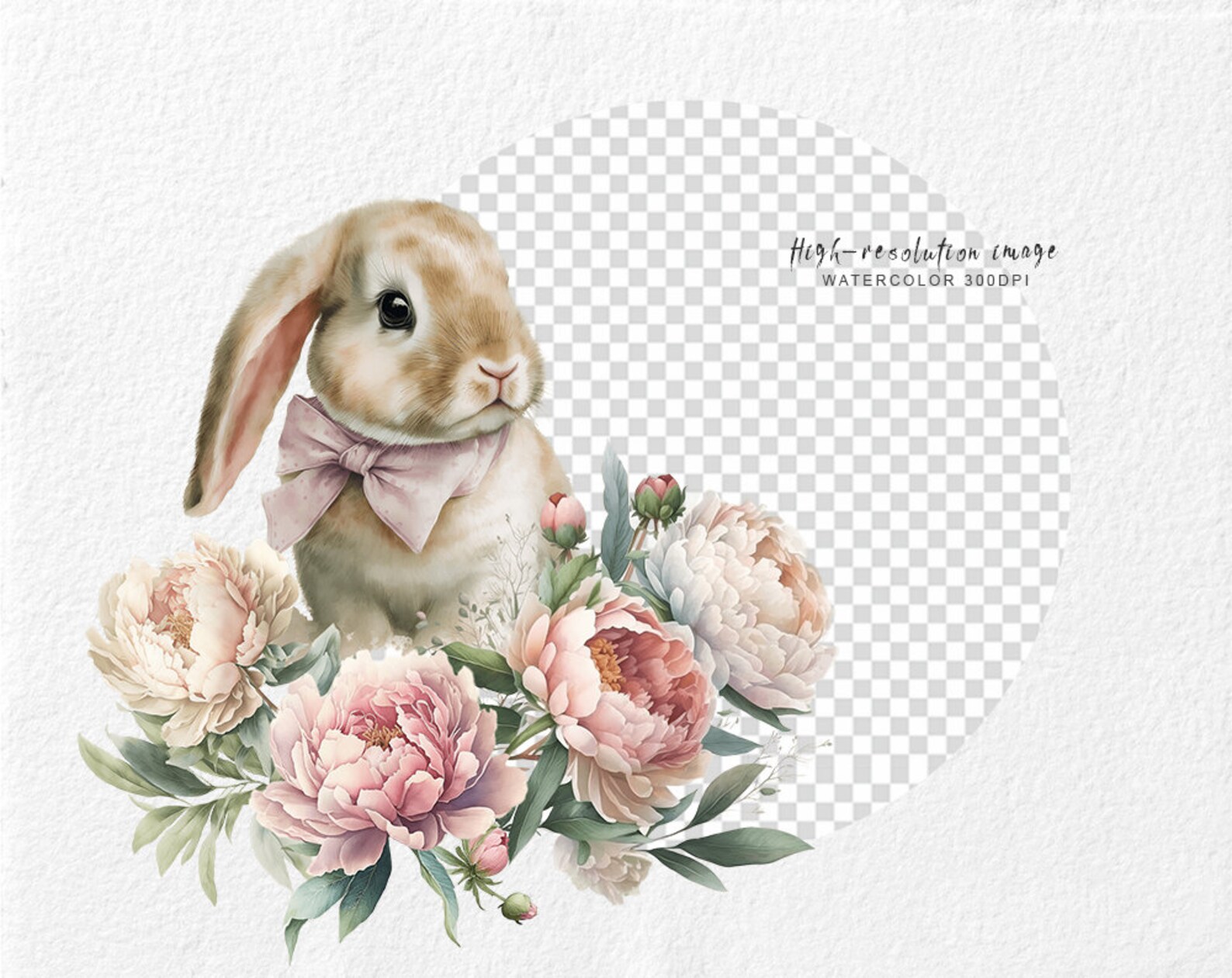 Clipart Rabbits and Flowers Watercolor Clipart Rabbits - Etsy