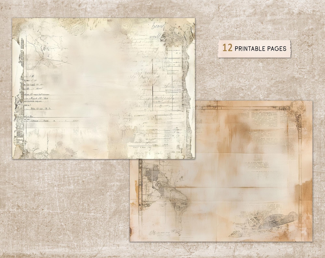Neutral Paper #2 Paper, Shabby Chic Printable Pages, Scrapbooking ...
