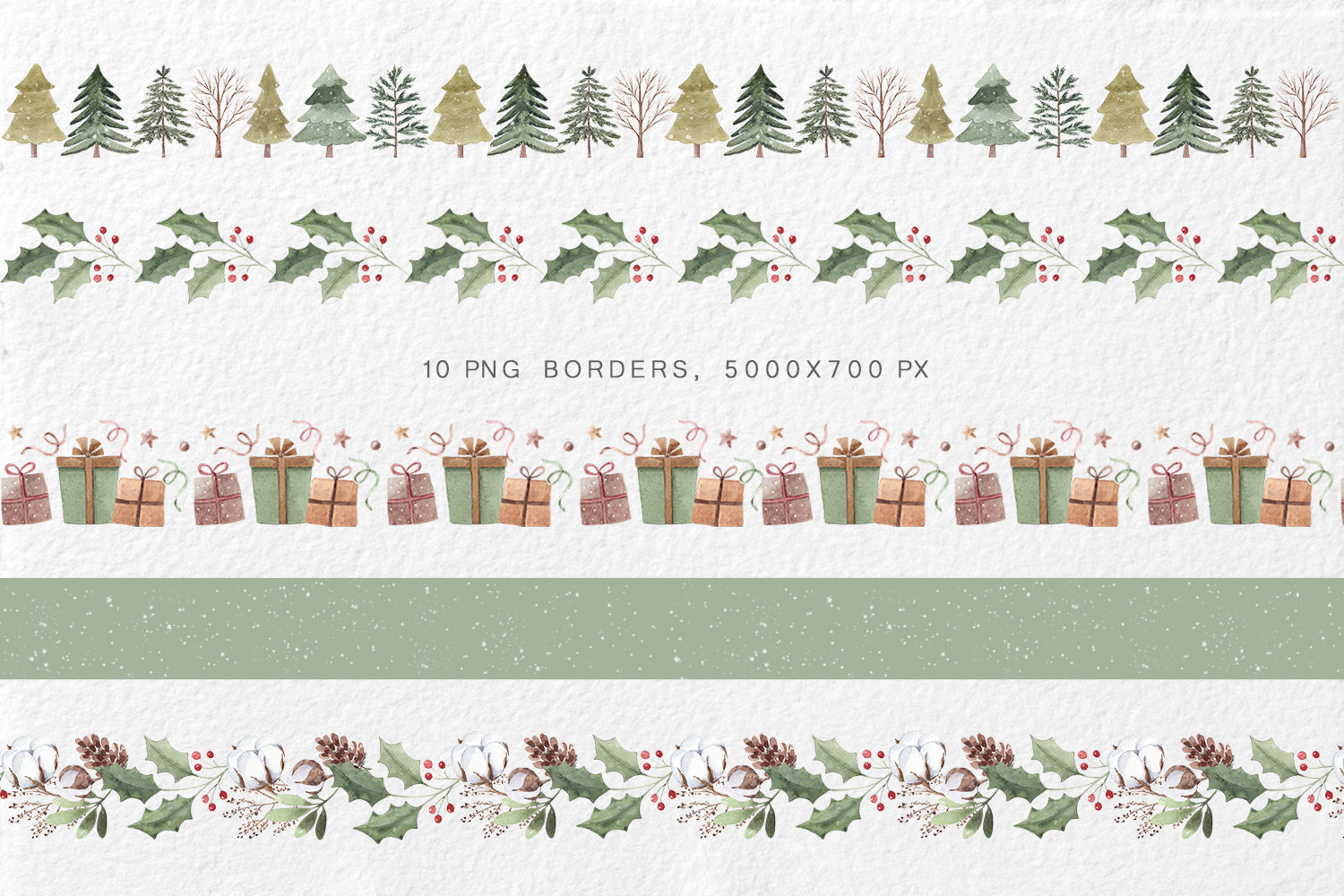 Christmas Border Clipart Holiday Borders Set Border - Etsy