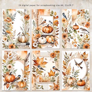 A4 Autumn Breeze-2 Paper Set, Autumn Watercolor Journal Pages ...