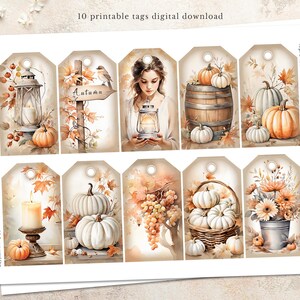 Tags Rustic Autumn-2, Fall Gift Tags, Pumpkins Labels, Journal Supplies ...