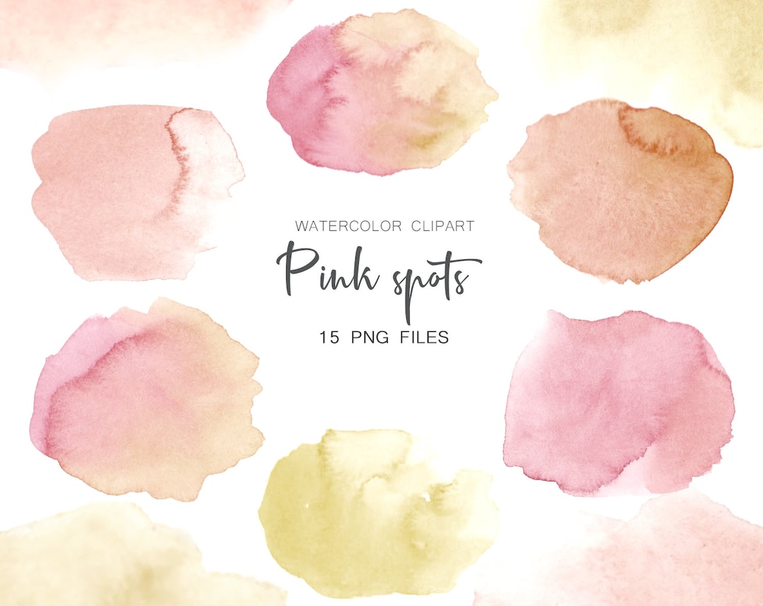 Watercolor Spots Clipart, Pink Spots, Watercolor Splatter, Watercolor ...