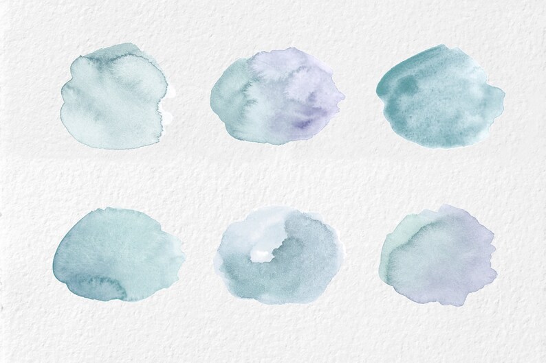 Watercolor Spots Clipart, Blue Splashes, Watercolor Spots, Blue ...