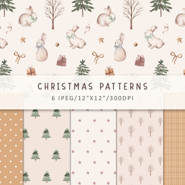 Christmas Digital Paper - Etsy