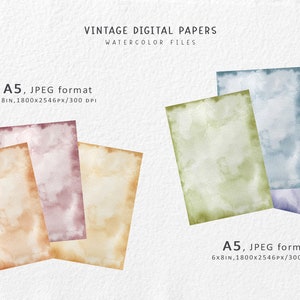 Vintage Digital Paper, Vintage Background, Watercolor Background ...