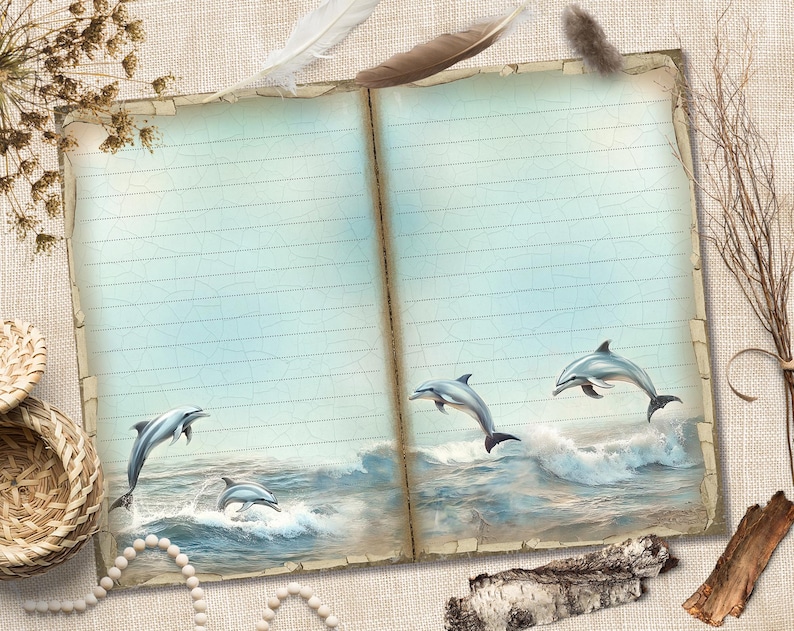 Sea Breeze #3 Junk Journal Kit: Marine Ephemera, Beach Collage ...