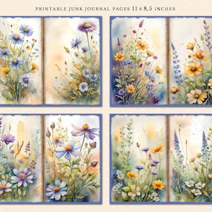Spring Wildflowers- 10 Junk Journal Pages Kit, Floral Journal Page ...