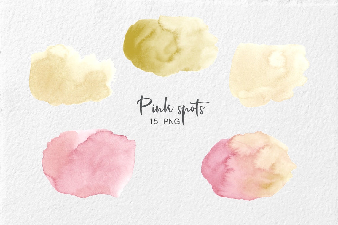 Watercolor Spots Clipart, Pink Spots, Watercolor Splatter, Watercolor ...