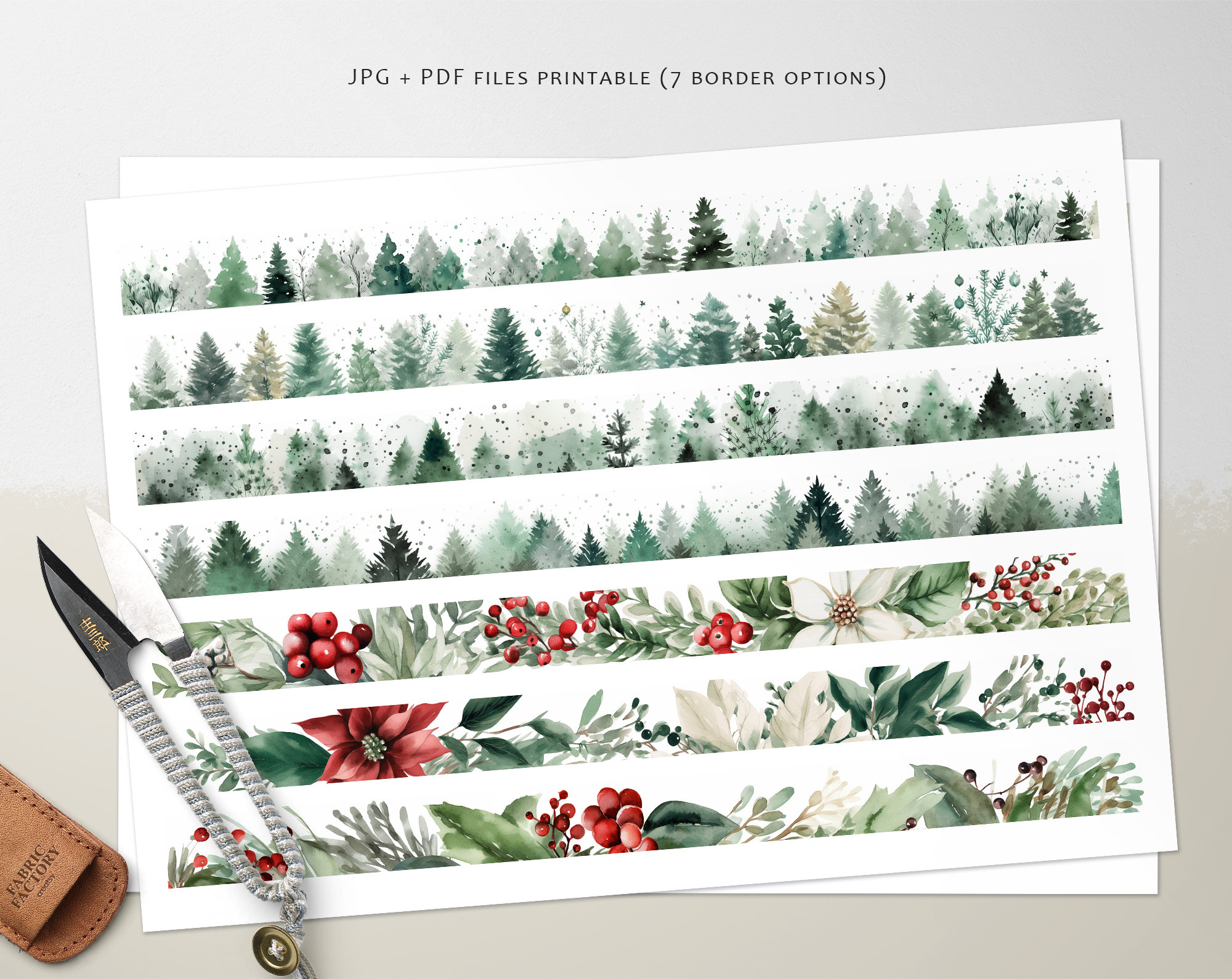 Christmas Border Clipart, Christmas Border Printable, Holiday Borders ...