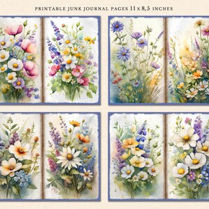 Spring Wildflowers- 10 Junk Journal Pages Kit, Floral Journal Page ...