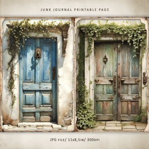 Wooden Doors Junk Journal Kit, Antique Doors Journal, Vintage Door ...