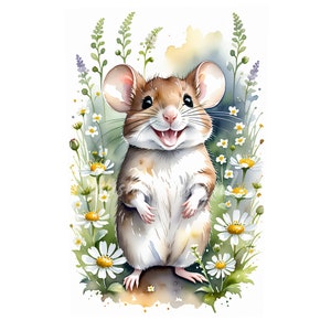 12 Cute Mouse, Mouse Clipart, Forest Animal, Card Making, High Quality ...