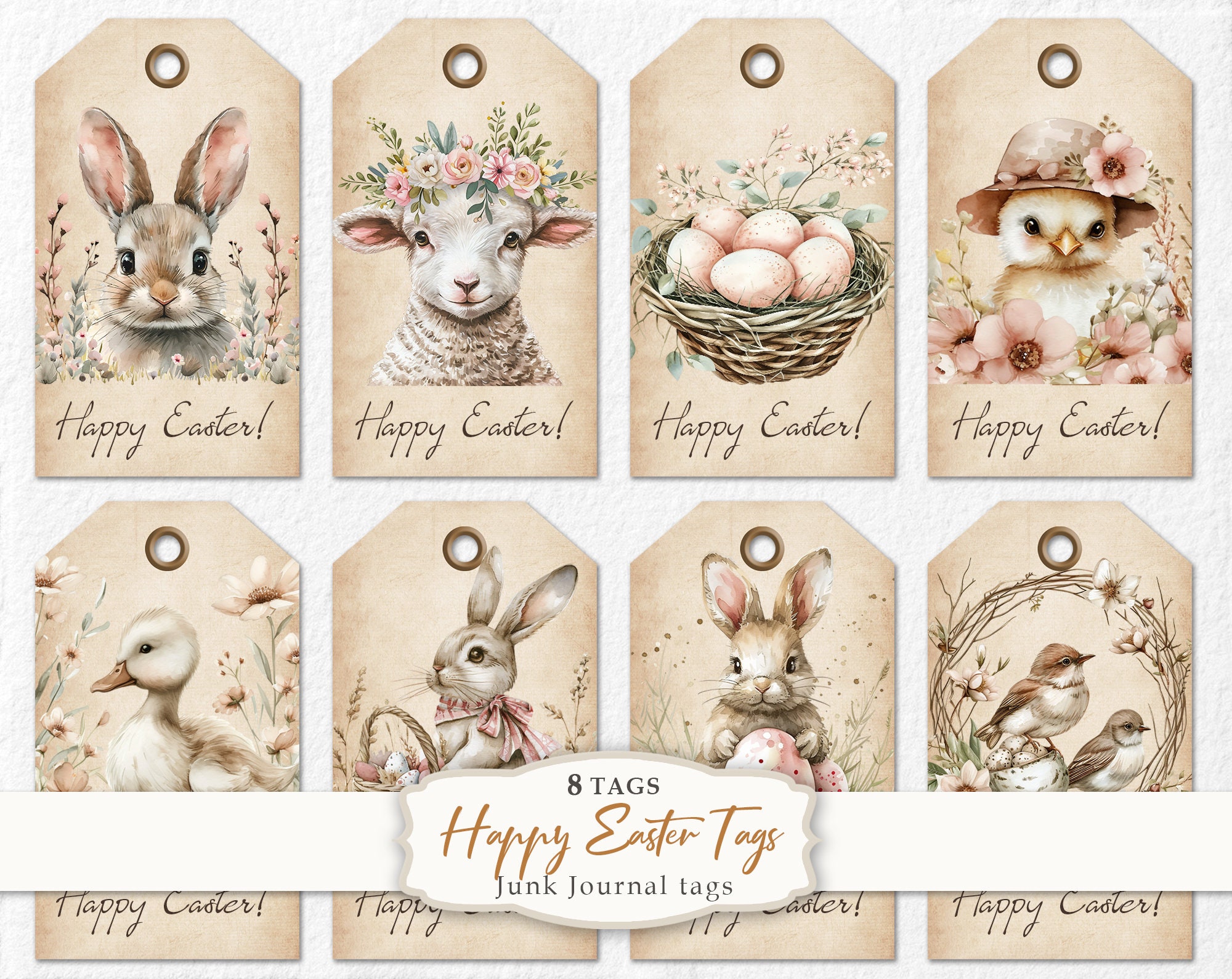 Easter Favor Tags, Easter Gift Tags, Holiday Printable Tags, Holiday ...