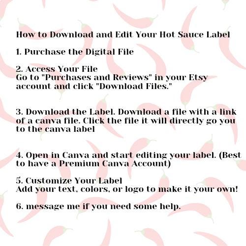 Editable Label for Chili Sauce - Etsy