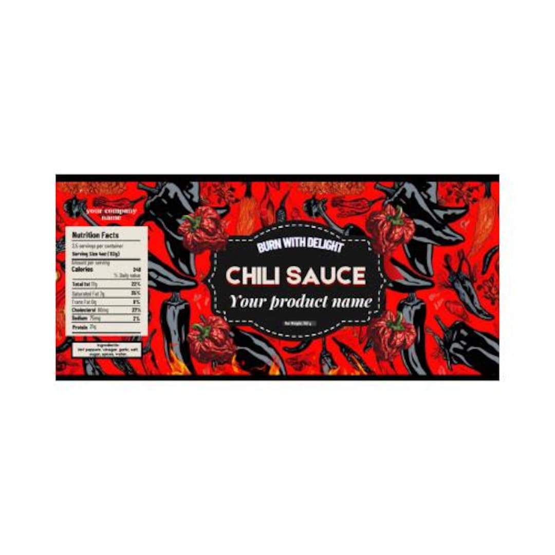 Editable Label for Chili Sauce - Etsy