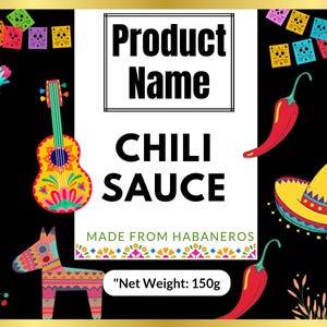 Editable Label for Chili Sauce - Etsy