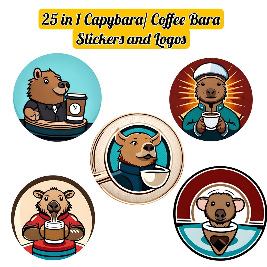 Capybara Stickers Coffeebara Coffee Bara Capybara Capybara - Etsy