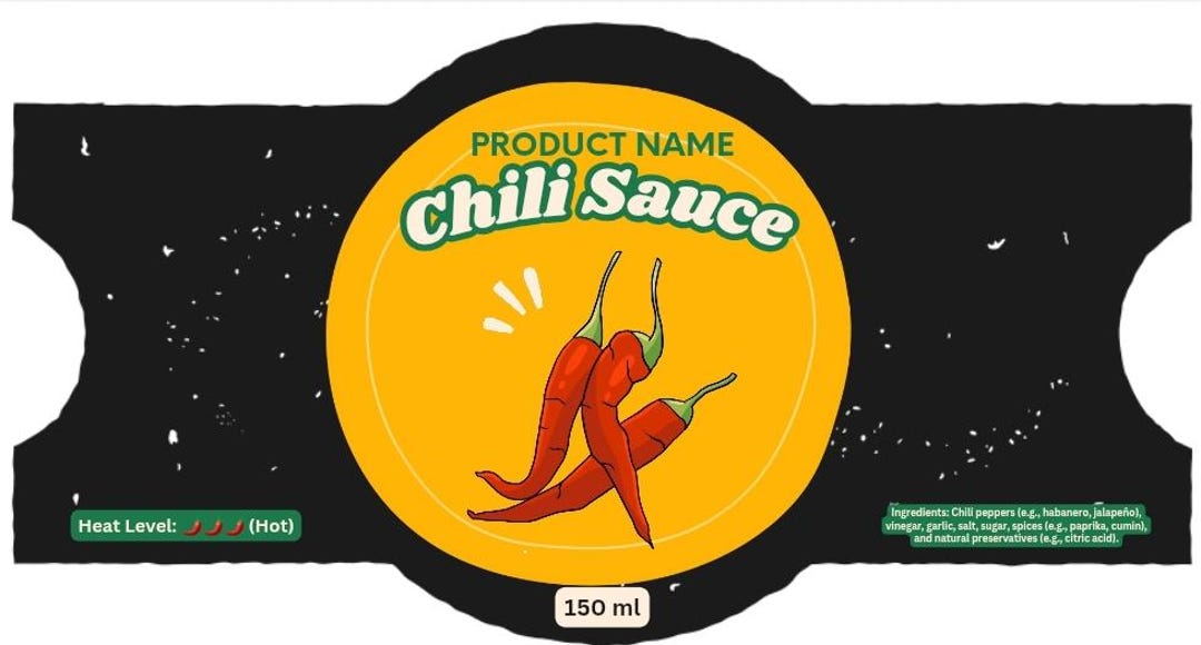 Editable Label for Chili Sauce - Etsy