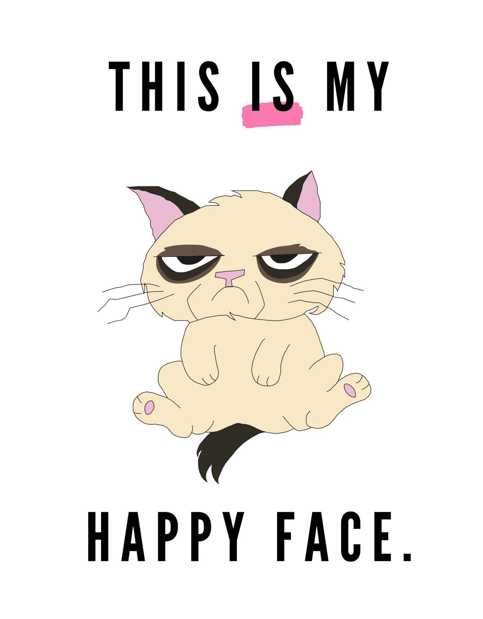 Grumpy Cat Happy Face SVG - Etsy