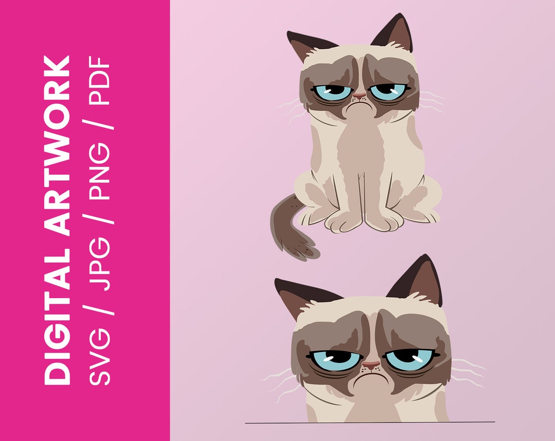 Grumpy Cat Artwork Set SVG | PNG | PDF - Etsy