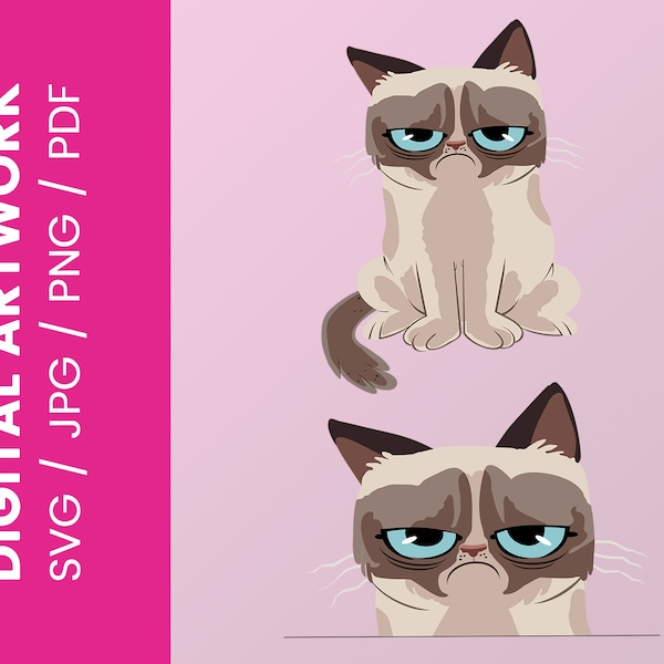 Grumpy Cat Svg - Etsy