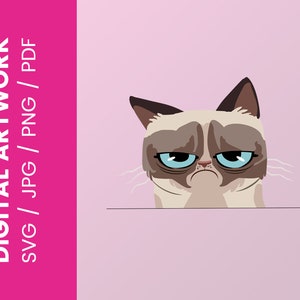 Grumpy Cat Happy Face Artwork SVG | PNG | JPG - Etsy