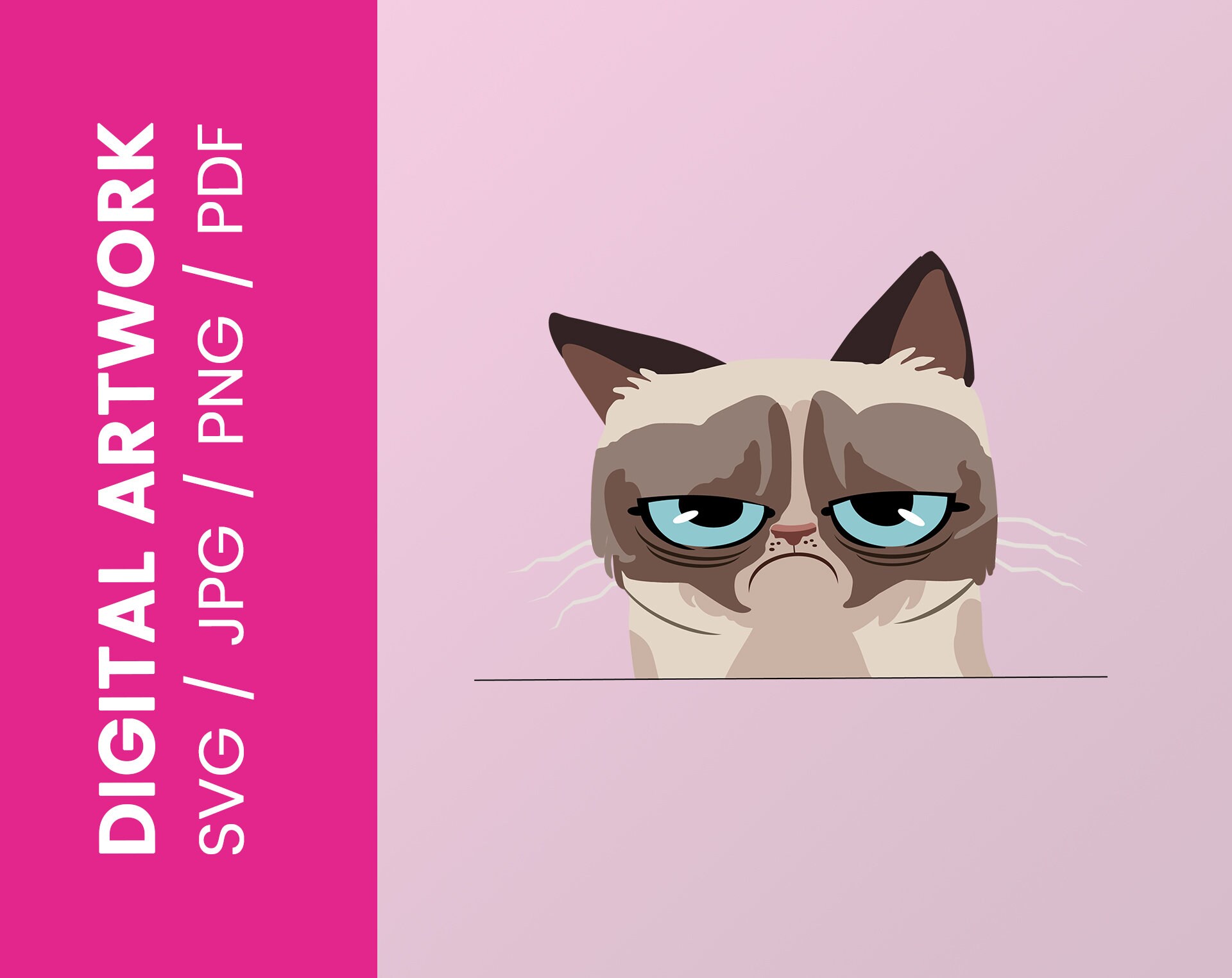 Grumpy Cat Happy Face Artwork SVG | PNG | JPG - Etsy