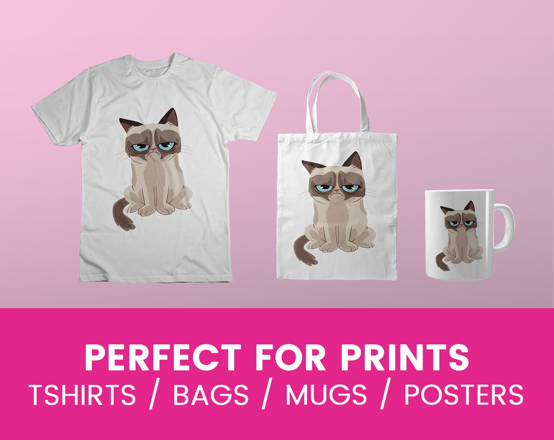 Grumpy Cat Artwork SVG | PNG | PDF - Etsy