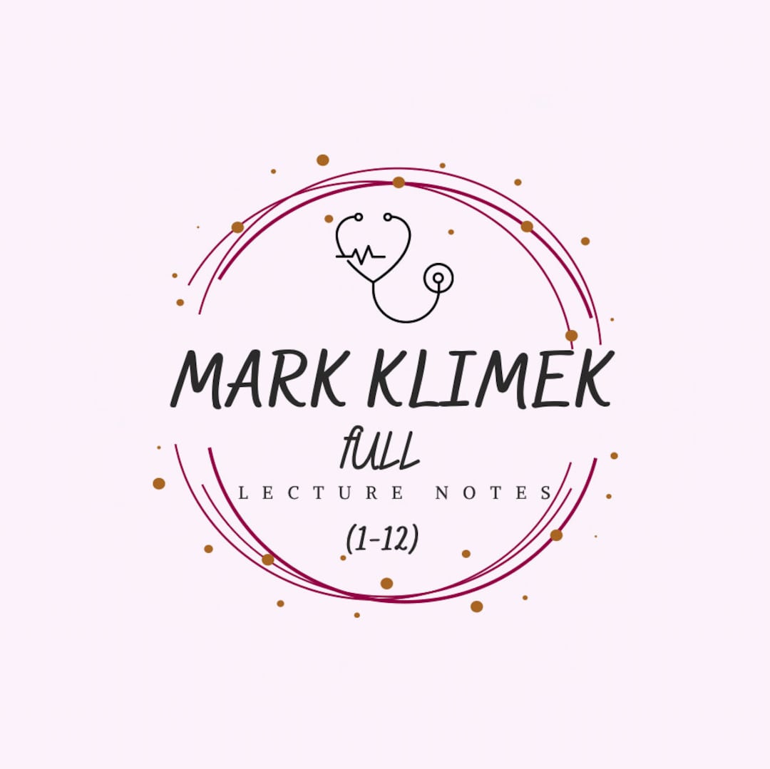 Mark Klimek Personal Lecture Notes - Etsy