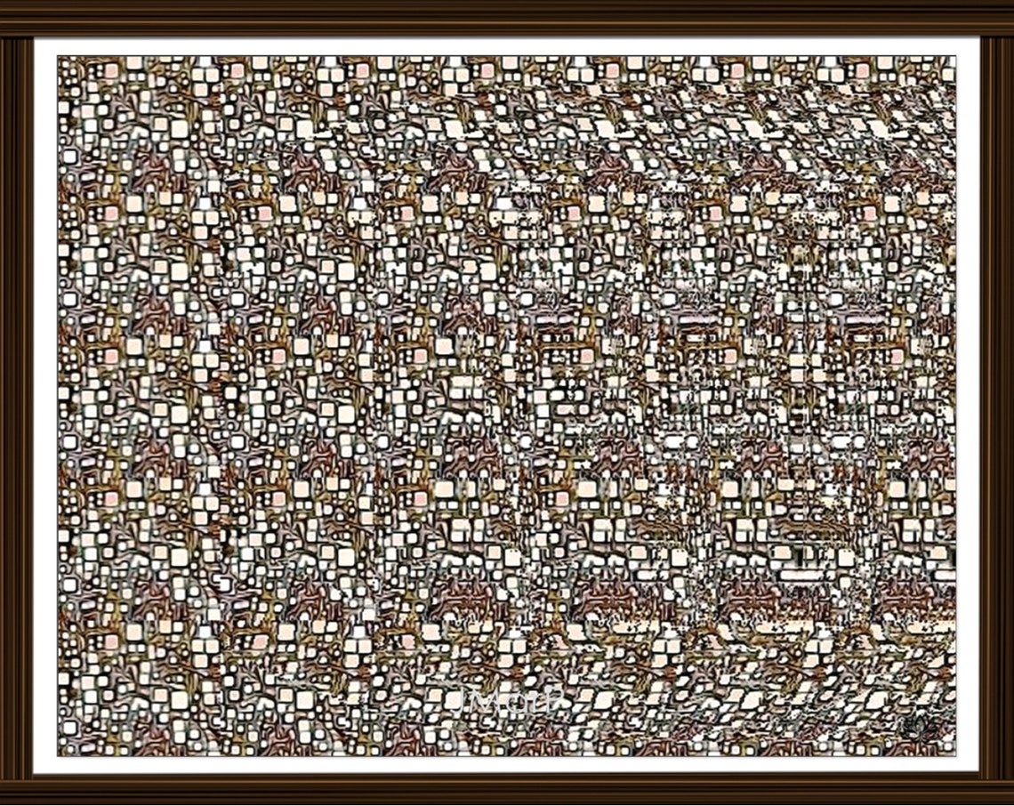 Letter M Stereogram Downloadable Ready to Print Fun Unique Illusion Art ...