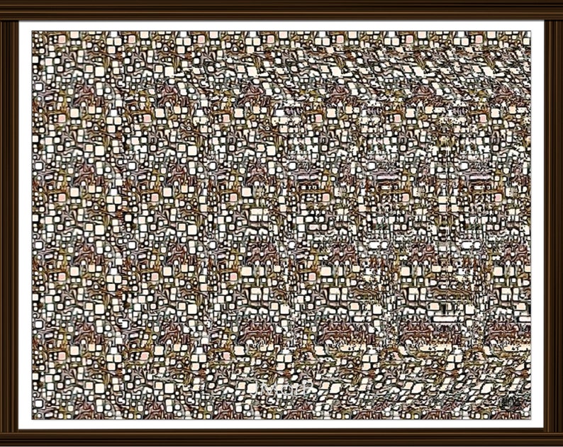 Letter M Stereogram Downloadable Ready to Print Fun Unique Illusion Art ...