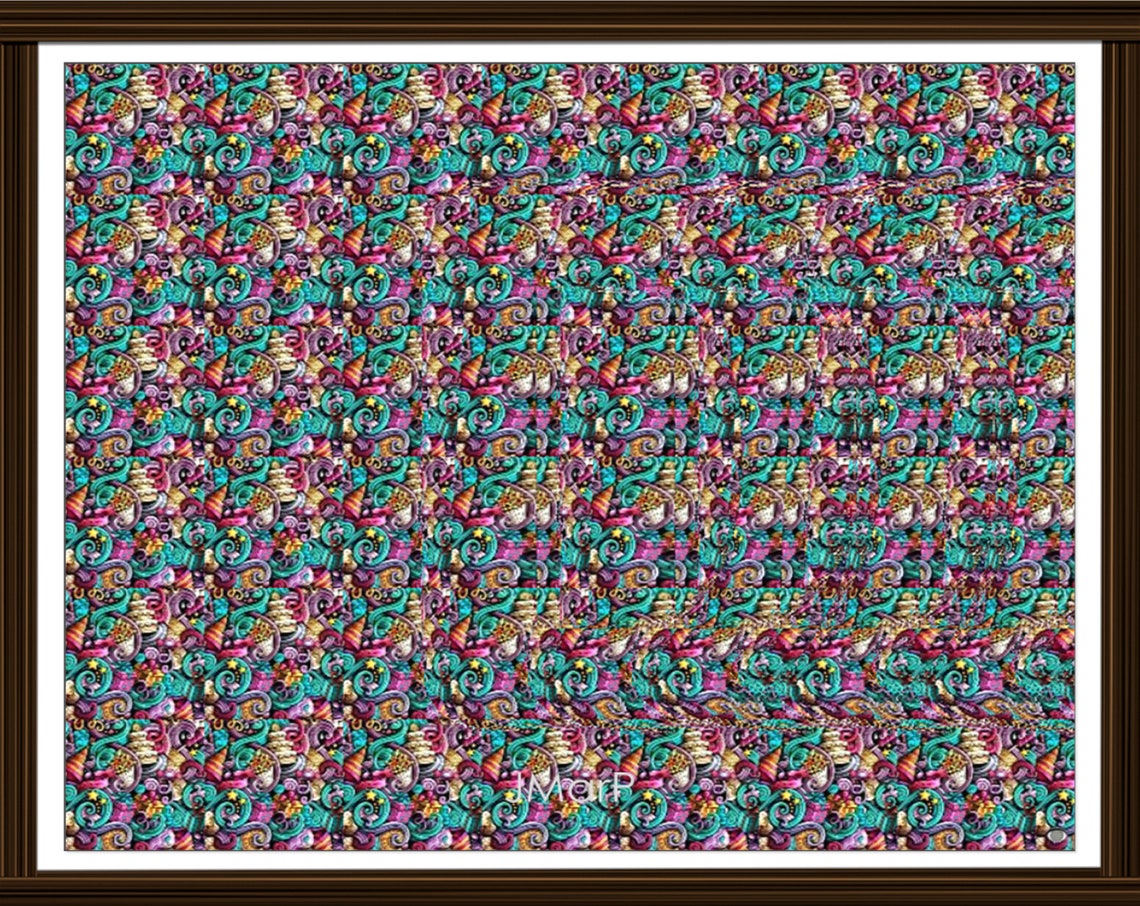 Letter D Stereogram V3 Downloadable Ready to Print Fun Unique Illusion ...