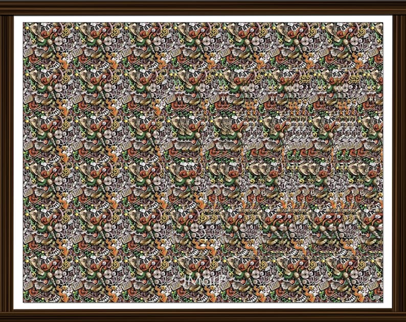 Letter W Stereogram V3 Downloadable Ready to Print Fun Unique Illusion ...