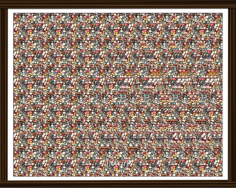 Letter A Stereogram V3 Downloadable Ready to Print Fun Unique Illusion ...