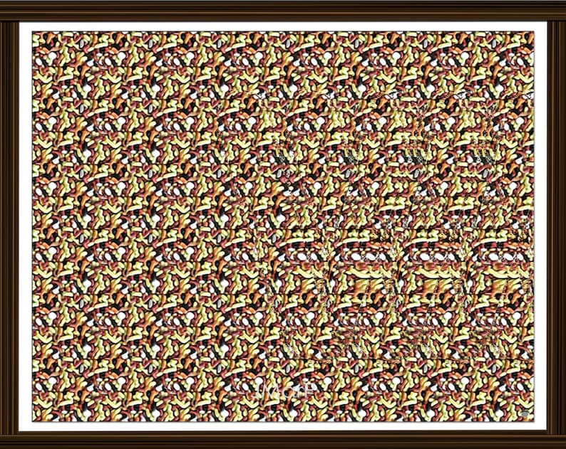 Letter V Stereogram V3 Downloadable Ready to Print Fun Unique Illusion ...