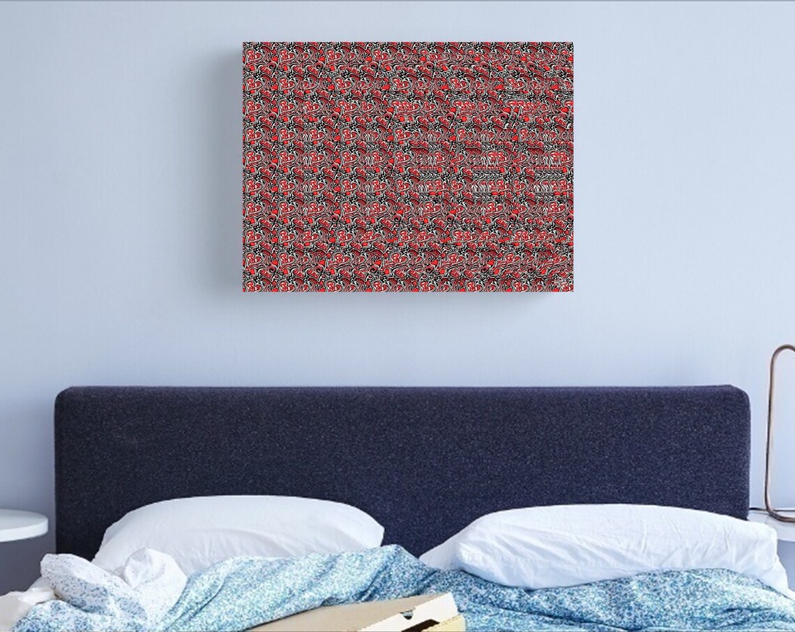 Letter V Stereogram Downloadable Ready to Print Fun Unique Illusion Art ...