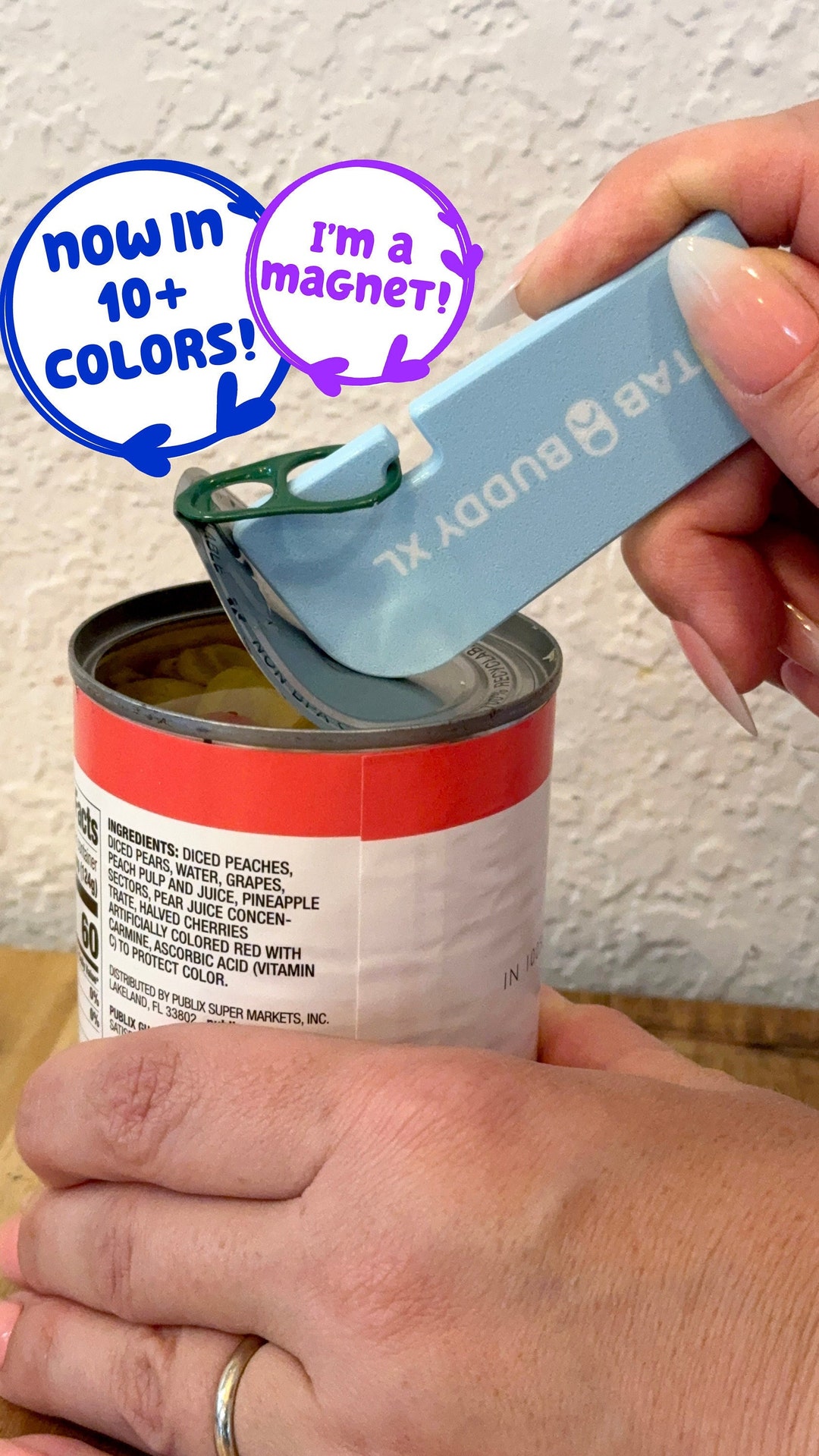 Tab Buddy XL Colors Food Can Tab Opener Help for Long Nails, Sore Hands ...