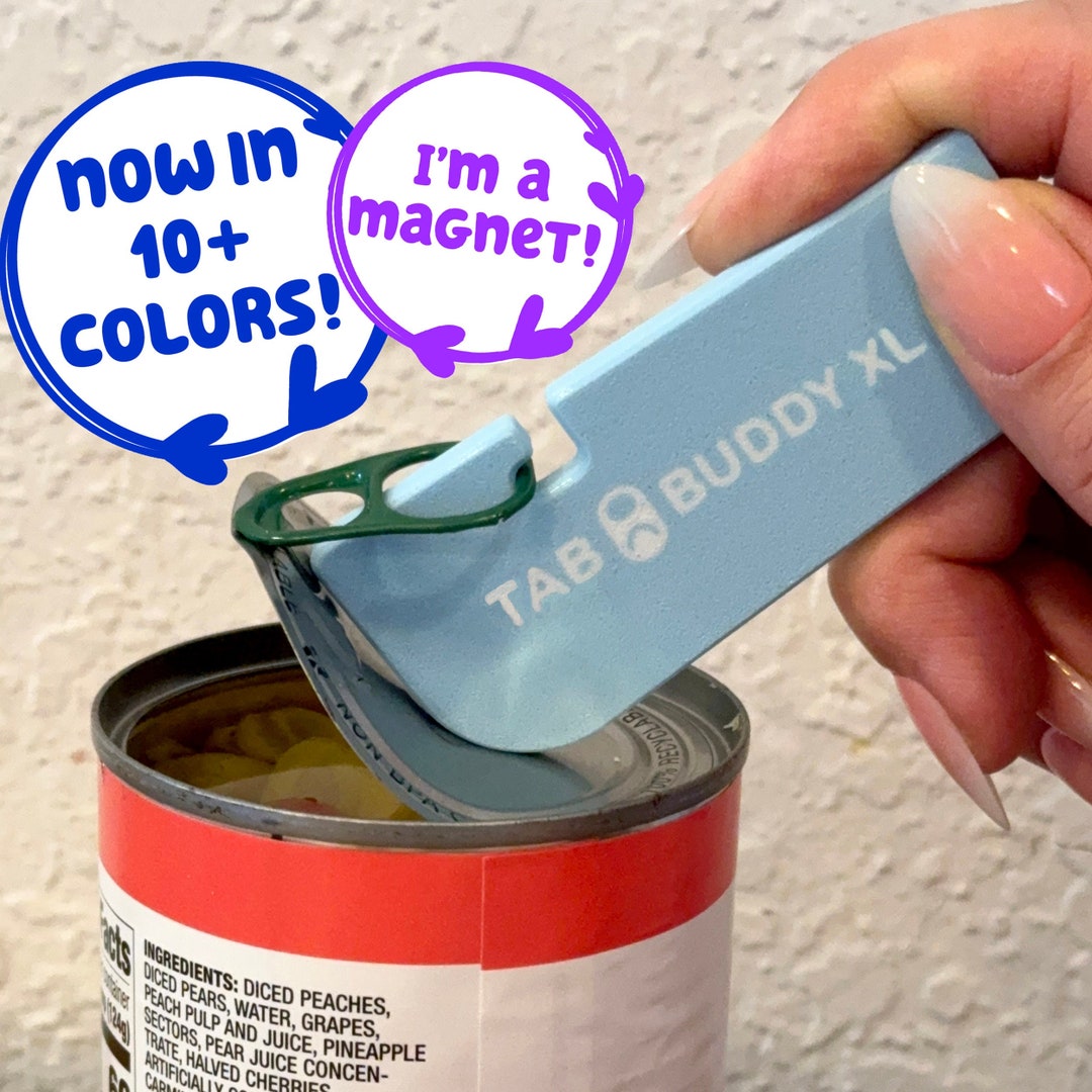 Tab Buddy XL Colors Food Can Tab Opener Help for Long Nails, Sore Hands Assistive Veggie, Soup ...