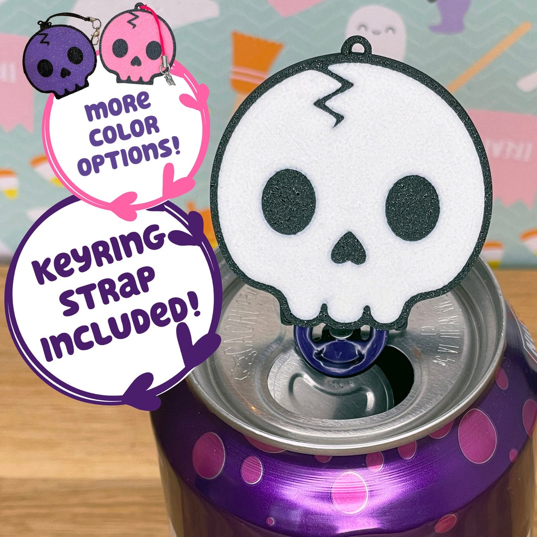 Spooky Skull Cute Soda Can Tab Opener With Keychain Strap Unique ...