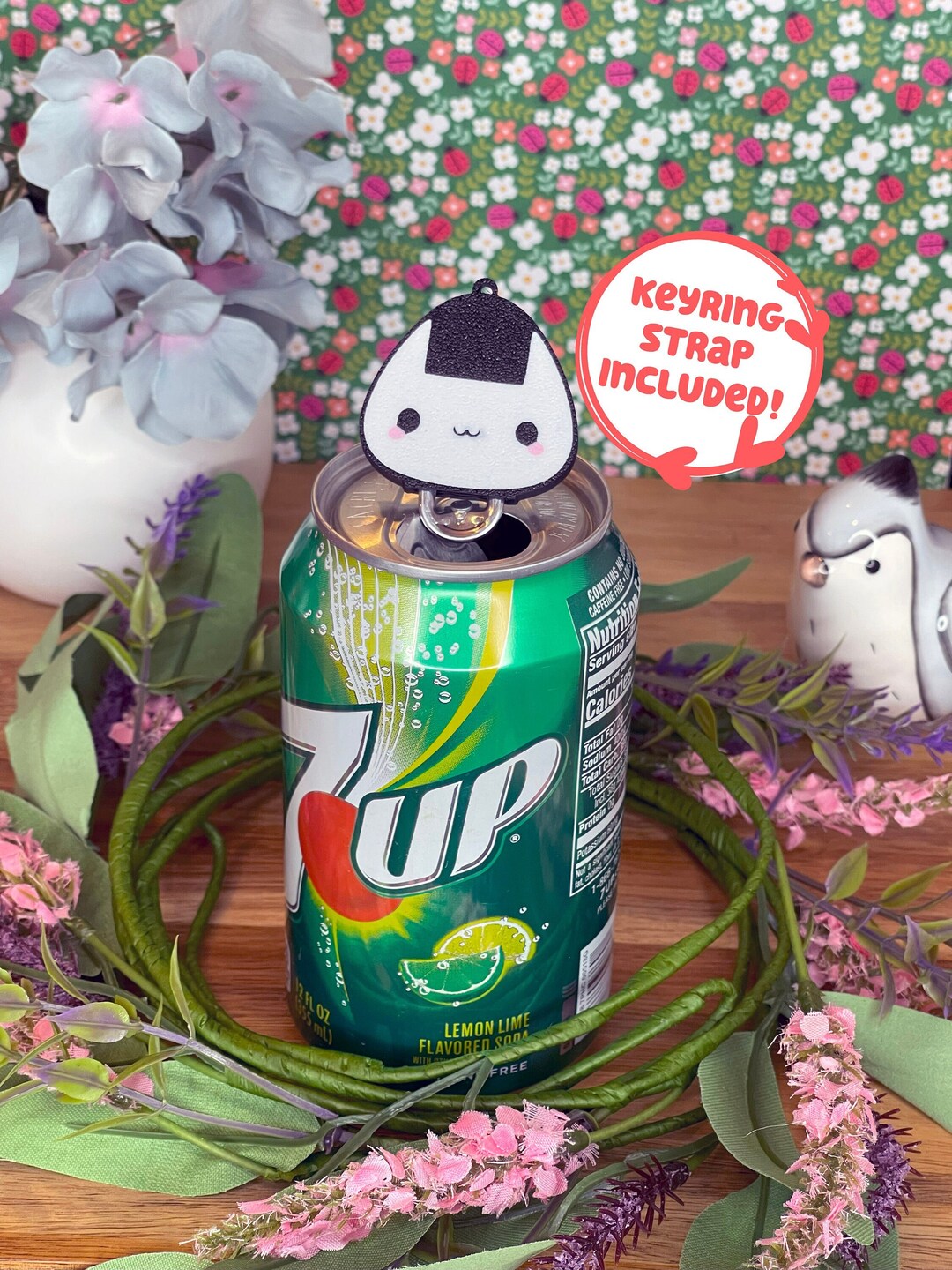 Cute Onigiri Drink Can Tab Opener With Keyring Strap Trendy Gift for ...