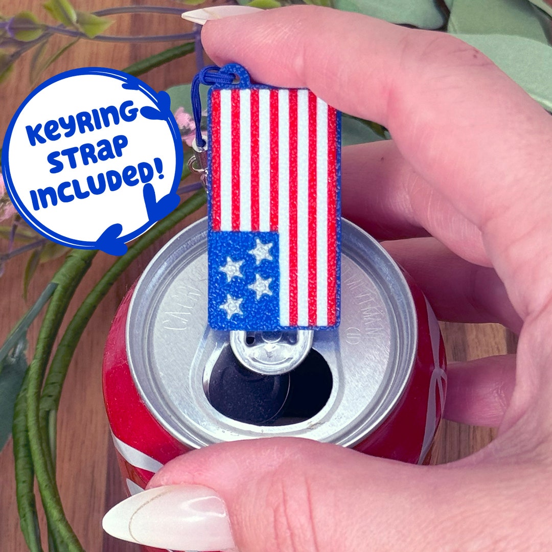 USA Flag Tab Buddy! Soda Can Tab Opener With Keychain Strap- Unique ...