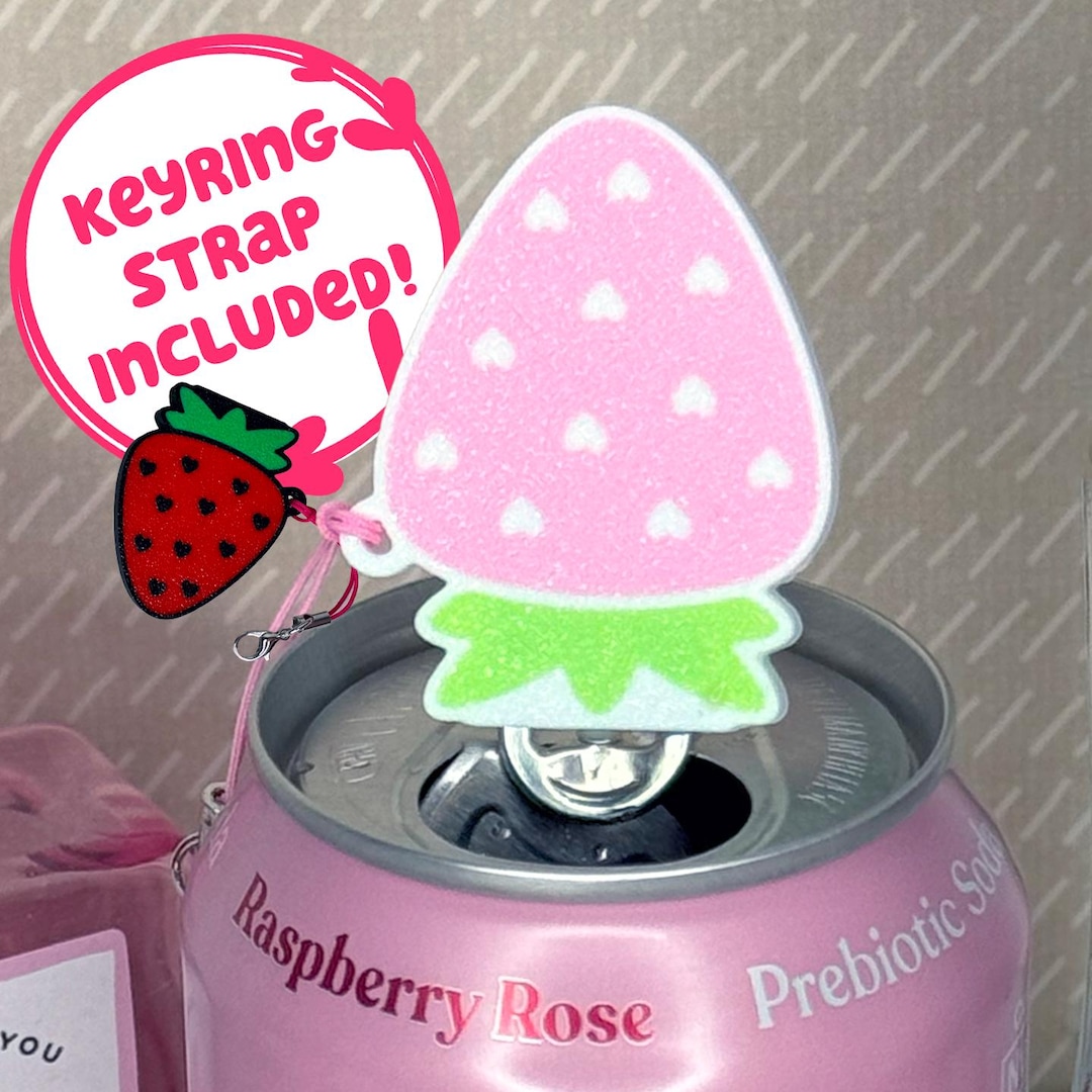 Strawberry Love Tab Buddy Soda Can Opener - Cute Fruit Keychain Gift ...